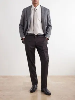 Paul Smith Button-down Collar Cotton And Lyocell-blend Herringbone Shirt