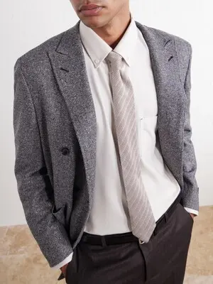 Paul Smith Button-down Collar Cotton And Lyocell-blend Herringbone Shirt