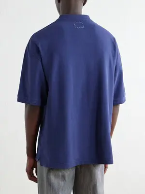 Visvim Mondo Weller Logo-appliquéd Cotton-piqué Polo Shirt - Blue