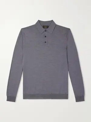 SLOWEAR Zanone Slim-fit Flexwool Polo Shirt - Gray