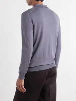 SLOWEAR Zanone Slim-fit Flexwool Polo Shirt - Gray