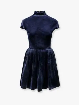 Alaïa Short Velvet Dress - Blue