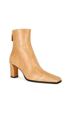 Tory Burch Asymmetric Cap Toe Ankle Boot In Tan