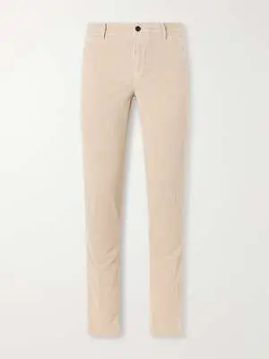 SLOWEAR Straight-leg Cotton-blend Corduroy Trousers - Beige