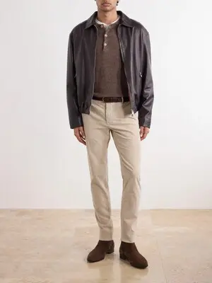 SLOWEAR Straight-leg Cotton-blend Corduroy Trousers