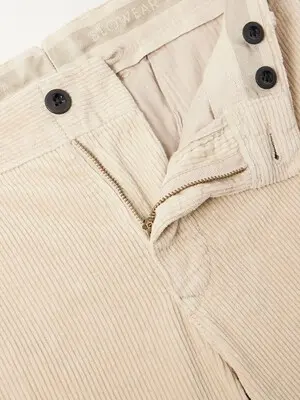SLOWEAR Straight-leg Cotton-blend Corduroy Trousers