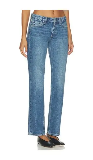 Rag & Bone Harlow Low Rise Full Length Slim Straight Jeans In Blue