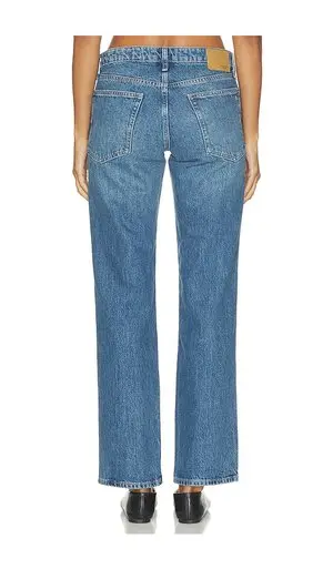 Rag & Bone Harlow Low Rise Full Length Slim Straight Jeans In Blue