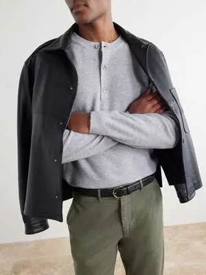 Hartford Wool And Cashmere-blend Waffle Henley Sweater