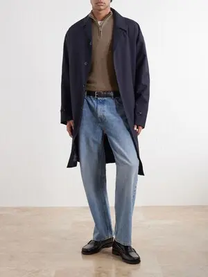 Sunspel Cashmere Half-zip Sweater - Brown