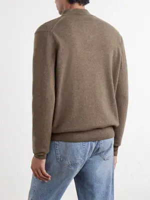 Sunspel Cashmere Half-zip Sweater - Brown