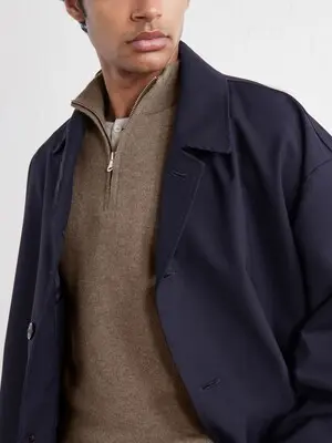 Sunspel Cashmere Half-zip Sweater - Brown