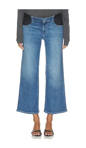 Paige Anessa Maternity Wide Leg Jean In Blue