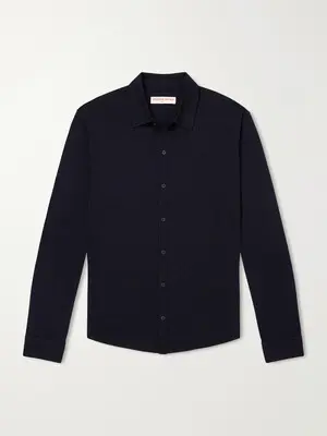 Orlebar Brown Giles Wool Shirt - Blue