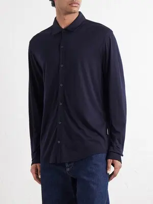 Orlebar Brown Giles Wool Shirt - Blue