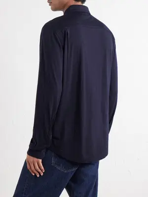 Orlebar Brown Giles Wool Shirt - Blue