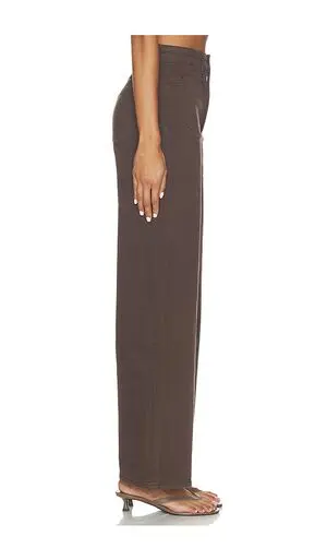 Paige Anessa Wide Leg Jeans With Front Yoke - Rich Chocolate