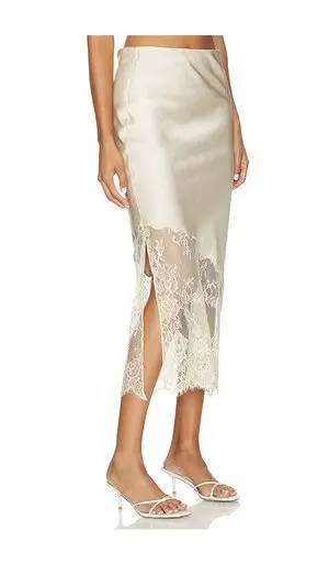 Smythe Lingerie Slip Skirt In Ivory