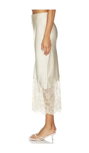 Smythe Lingerie Slip Skirt In Ivory