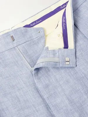 Ralph Lauren Purple Label Cotton Gabardine Pleated Shorts