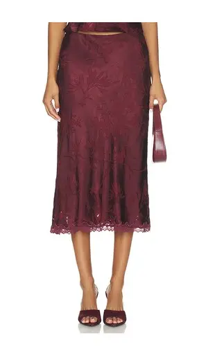 Astr The Label Windey Skirt In Burgundy