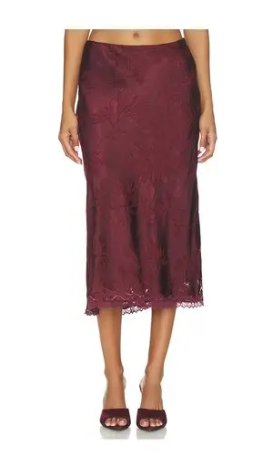 Astr The Label Windey Skirt In Burgundy