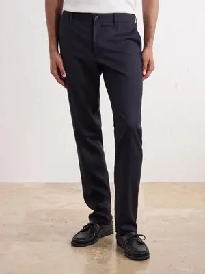 SLOWEAR Straight-leg Wool-blend Tekno Flannel Trousers