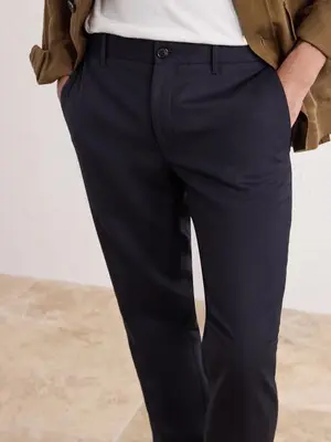 SLOWEAR Straight-leg Wool-blend Tekno Flannel Trousers