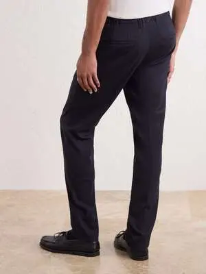 SLOWEAR Straight-leg Wool-blend Tekno Flannel Trousers