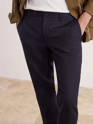 SLOWEAR Straight-leg Wool-blend Tekno Flannel Trousers