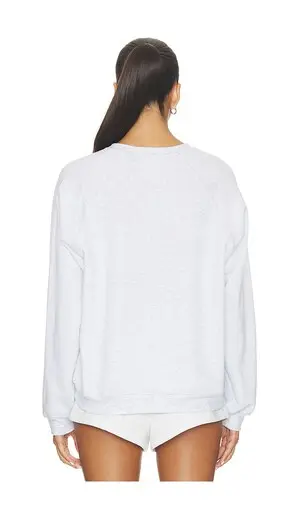 SUNNY SOMEWHERE Reading Is My Favorite Sport Raglan Crew Sweater In Grey