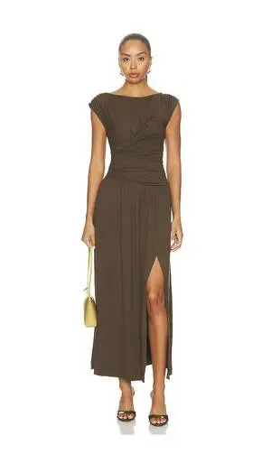 Paige Kalindi Dress In Brown - Fern