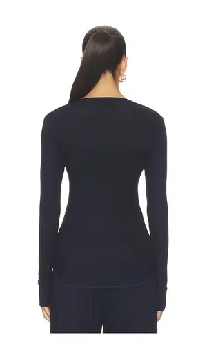 Michael Lauren Otis Long Sleeve Fitted V-neck