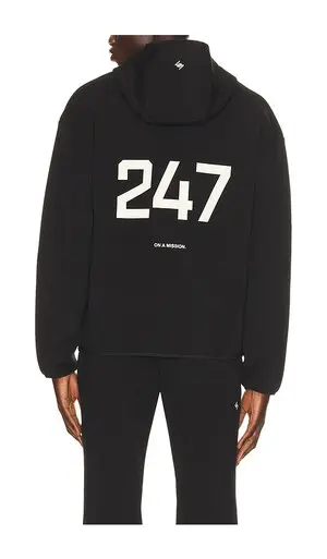 247 BY REPRESENT Numbers Hoodie In Black - Jet Black