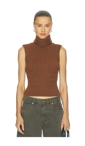 NONCHALANT LABEL Jodie Top In Brown - Caramel