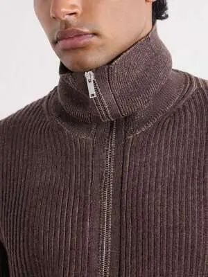 SLOWEAR Turtleneck Ribbed Virgin Wool Sweater