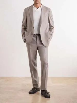 SLOWEAR Straight-leg Wool-blend Flannel Trousers