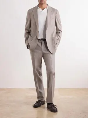 SLOWEAR Straight-leg Wool-blend Flannel Trousers