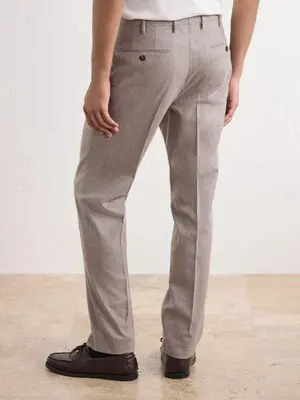SLOWEAR Straight-leg Wool-blend Flannel Trousers