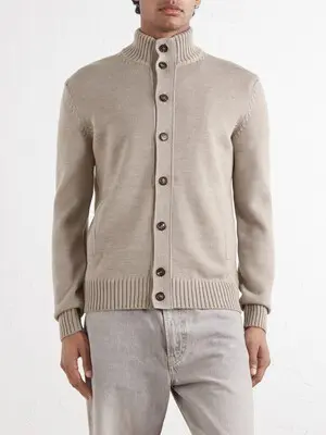 SLOWEAR Wool Cardigan With Button Detail