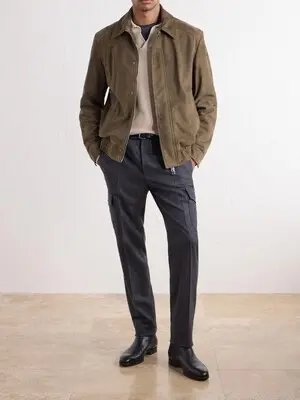 SLOWEAR Straight-leg Brushed Wool-blend Trousers