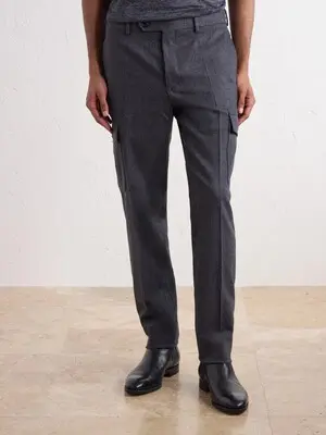 SLOWEAR Straight-leg Brushed Wool-blend Trousers