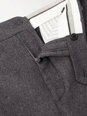 SLOWEAR Straight-leg Brushed Wool-blend Trousers
