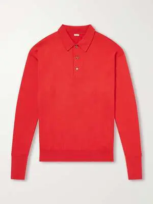 A.PRESSE Wool Polo Shirt - Red