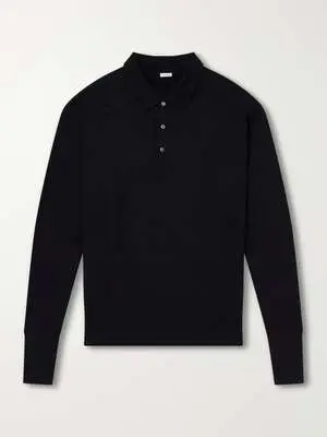 A.PRESSE Wool Polo Shirt - Black