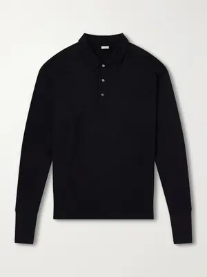 A.PRESSE Wool Polo Shirt - Black