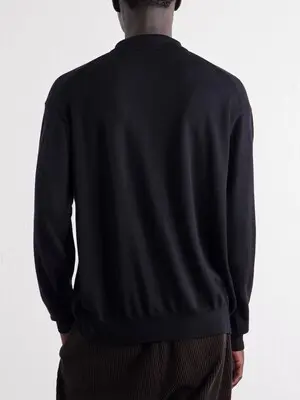 A.PRESSE Wool Polo Shirt - Black