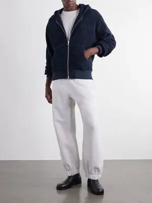 ADON Cotton-velour Zip-up Hoodie