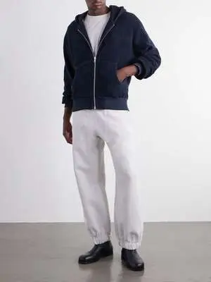 ADON Cotton-velour Zip-up Hoodie