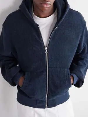 ADON Cotton-velour Zip-up Hoodie